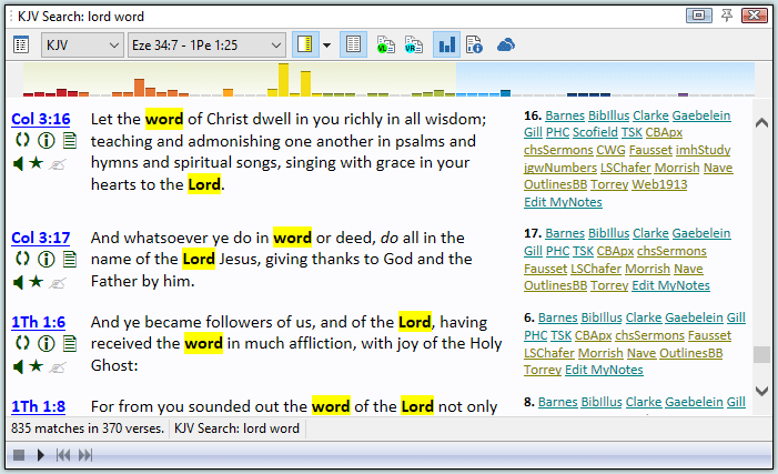 SwordSearcher Bible Software - The Verse List